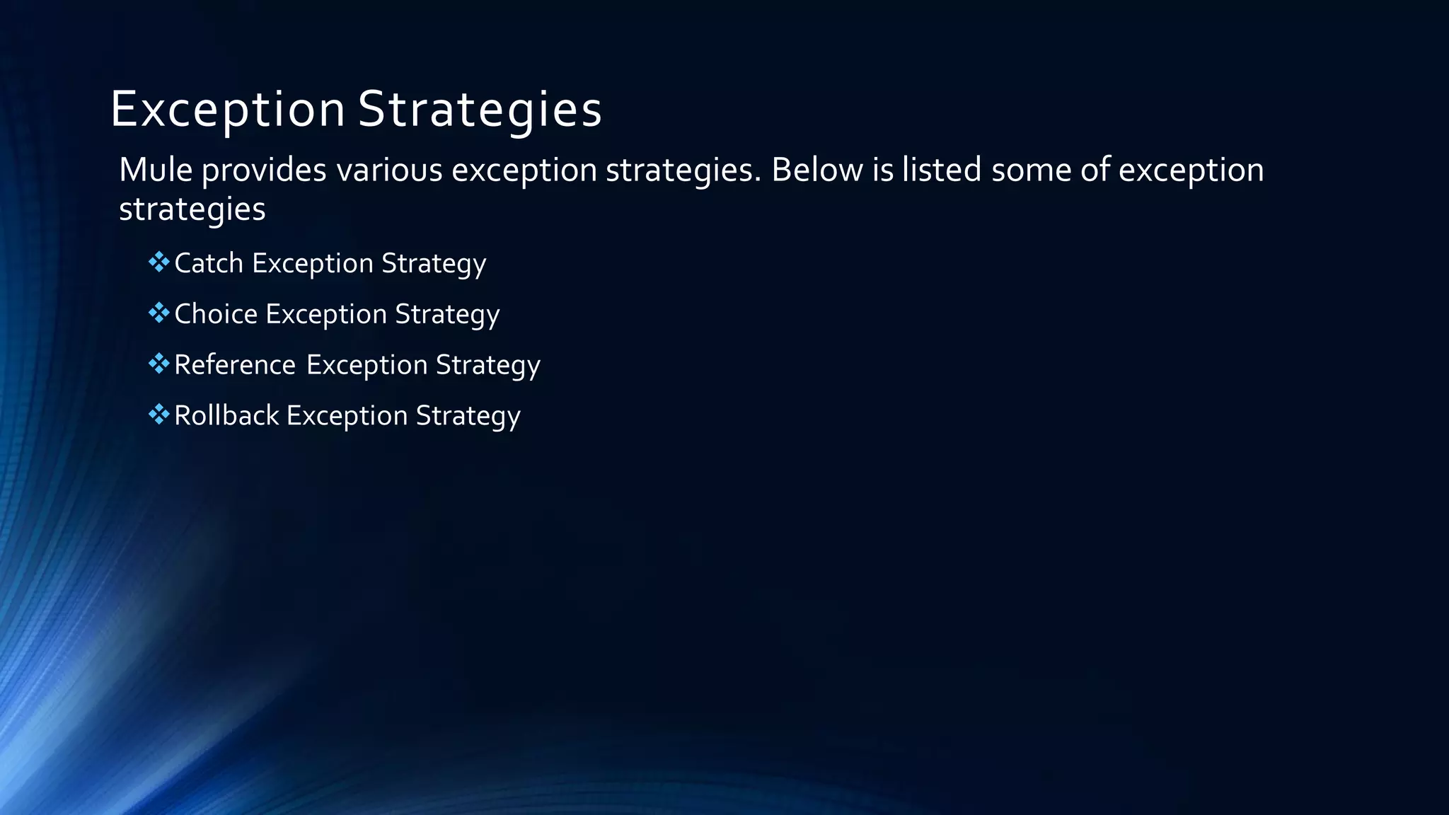 Exception strategies in MuleSoft Anypoint Studio | PDF