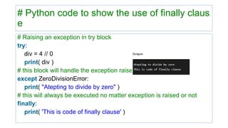 Exception Handling in Python | PPTX