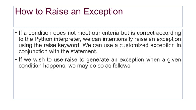 Exception Handling in Python | PPTX | Programming Languages | Computing