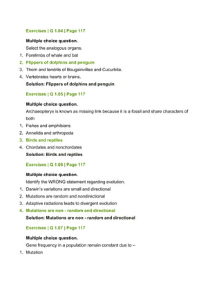 excercise , origin and evolution of life.pdf | Geology | Science