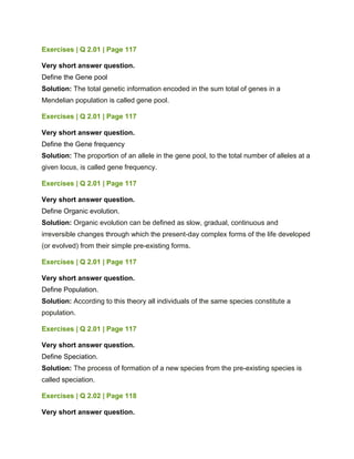 excercise , origin and evolution of life.pdf | Geology | Science