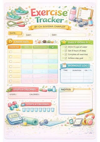 Exercise Tracker - Track Your Daily, Weekly, Monthly, Quarterly ...