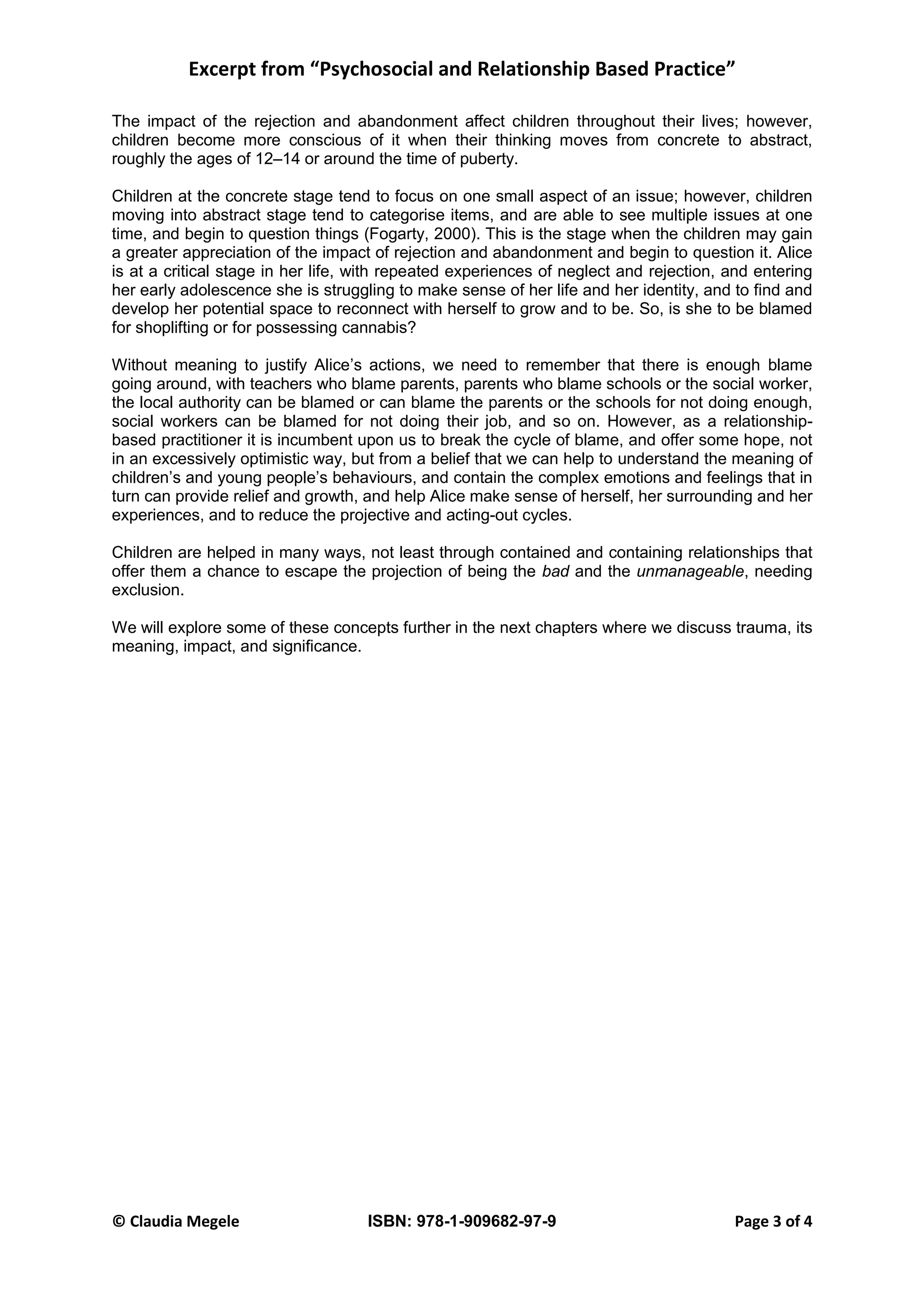 Excerpt from psychosocial and relationship based practice | PDF