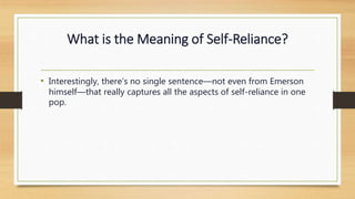 A report on Excerpt from Self Reliance.pptx
