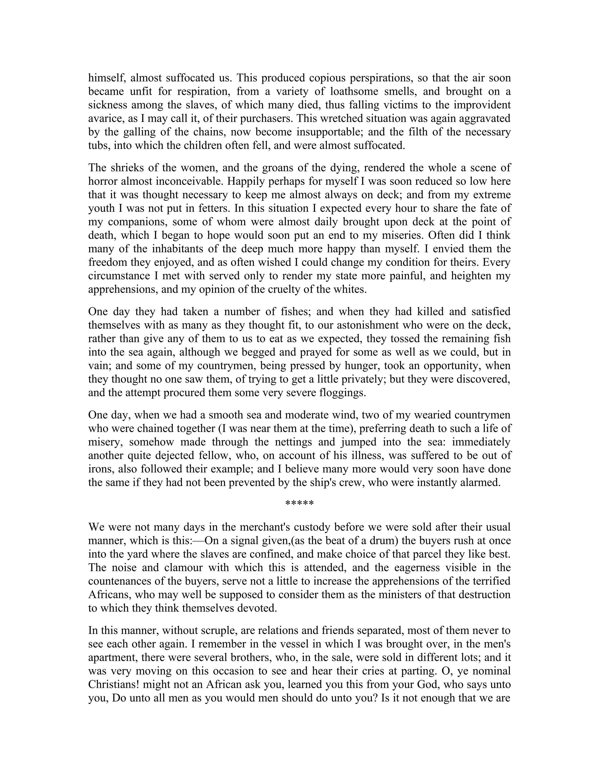 Excerpt from the interesting narrative of the life of olaudah equiano | DOC