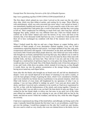 Excerpt from the interesting narrative of the life of olaudah equiano | DOC