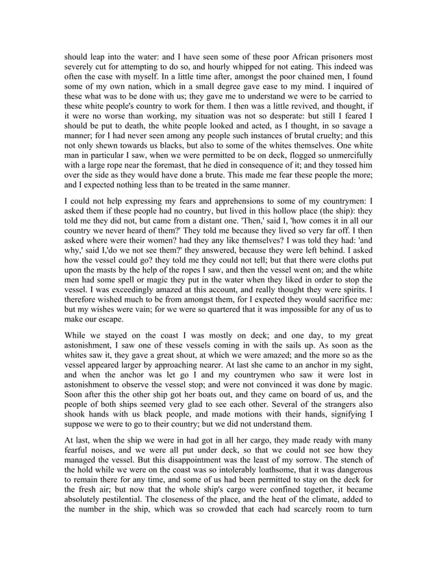 Excerpt from the interesting narrative of the life of olaudah equiano | PDF