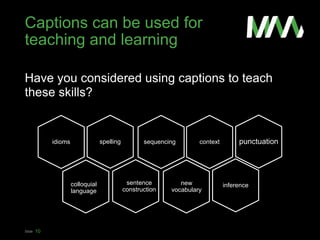 Excerpts from ANZCED 2013: Beyond access – using captions to teach ...