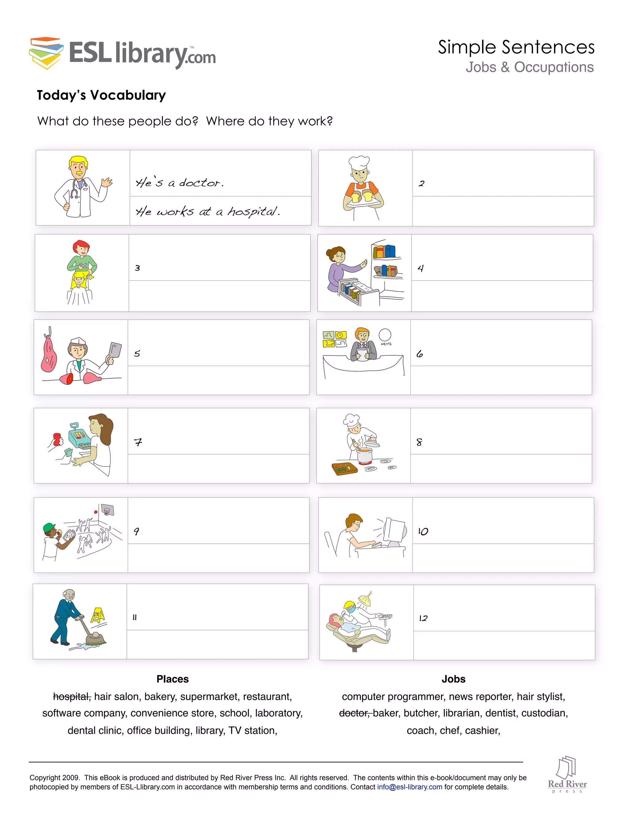 Excersize on occupations | PDF