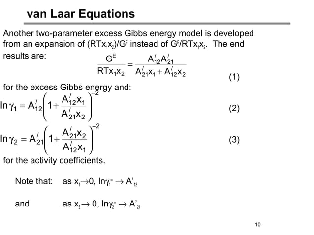 Excess gibbs free energy models | PPT | Chemistry | Science