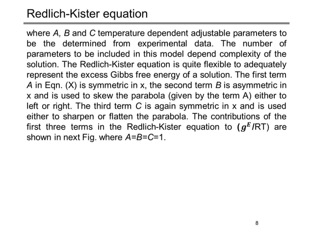 Excess gibbs free energy models | PPT | Chemistry | Science