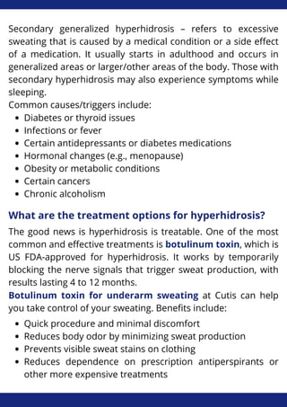 Excessive Sweating Here’s What You Should Know About Hyperhidrosis | PDF
