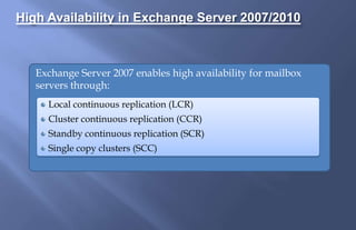 EXCHANGE SERVER 2010 | PPTX