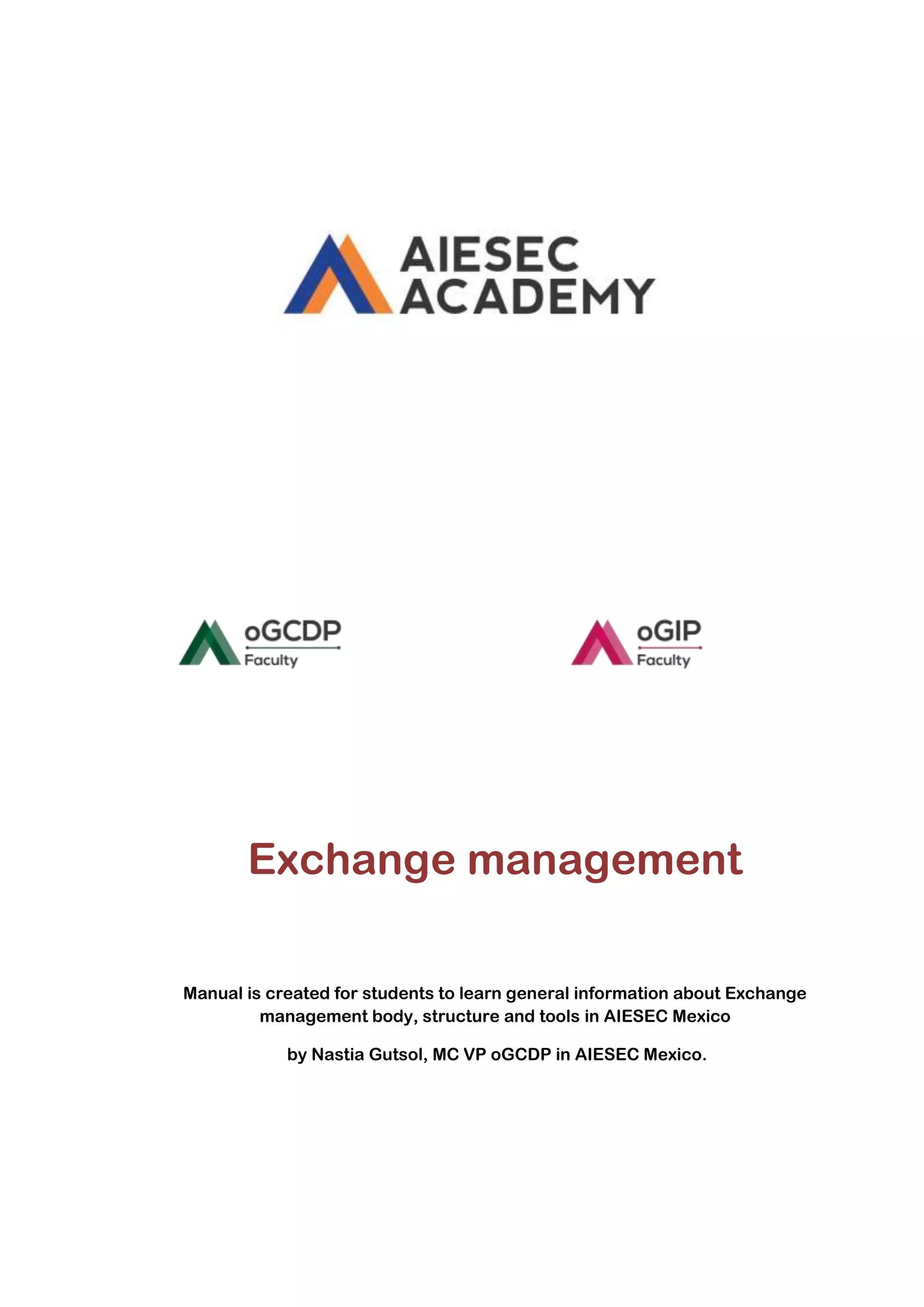 AIESEC Academy | Exchange Management | PDF