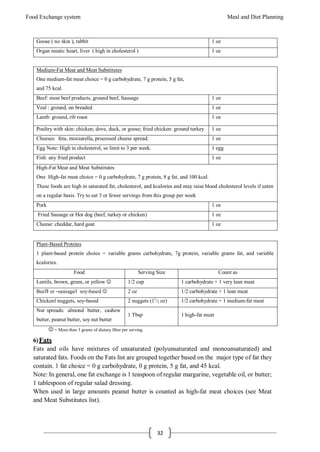 Food Exchange system for nutritionist and Dietetics | PDF