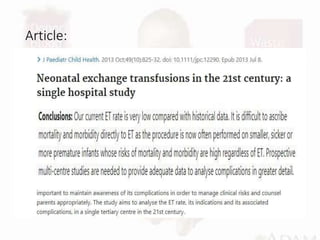Exchange blood transfusion | PPTX