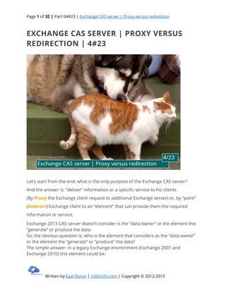 Exchange CAS server | Proxy versus redirection | 4#23 | PDF