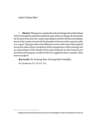 Exchange rate as_a_determinant_of_fdi | PDF