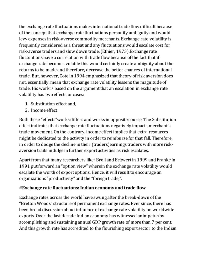 Exchange rate volatality and its impact on trade flow in India | PDF