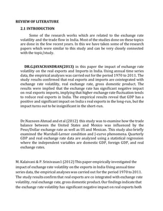 Exchange rate volatality and its impact on trade flow in India | PDF