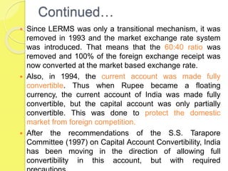 Exchange rate policy in india ppt | PPTX