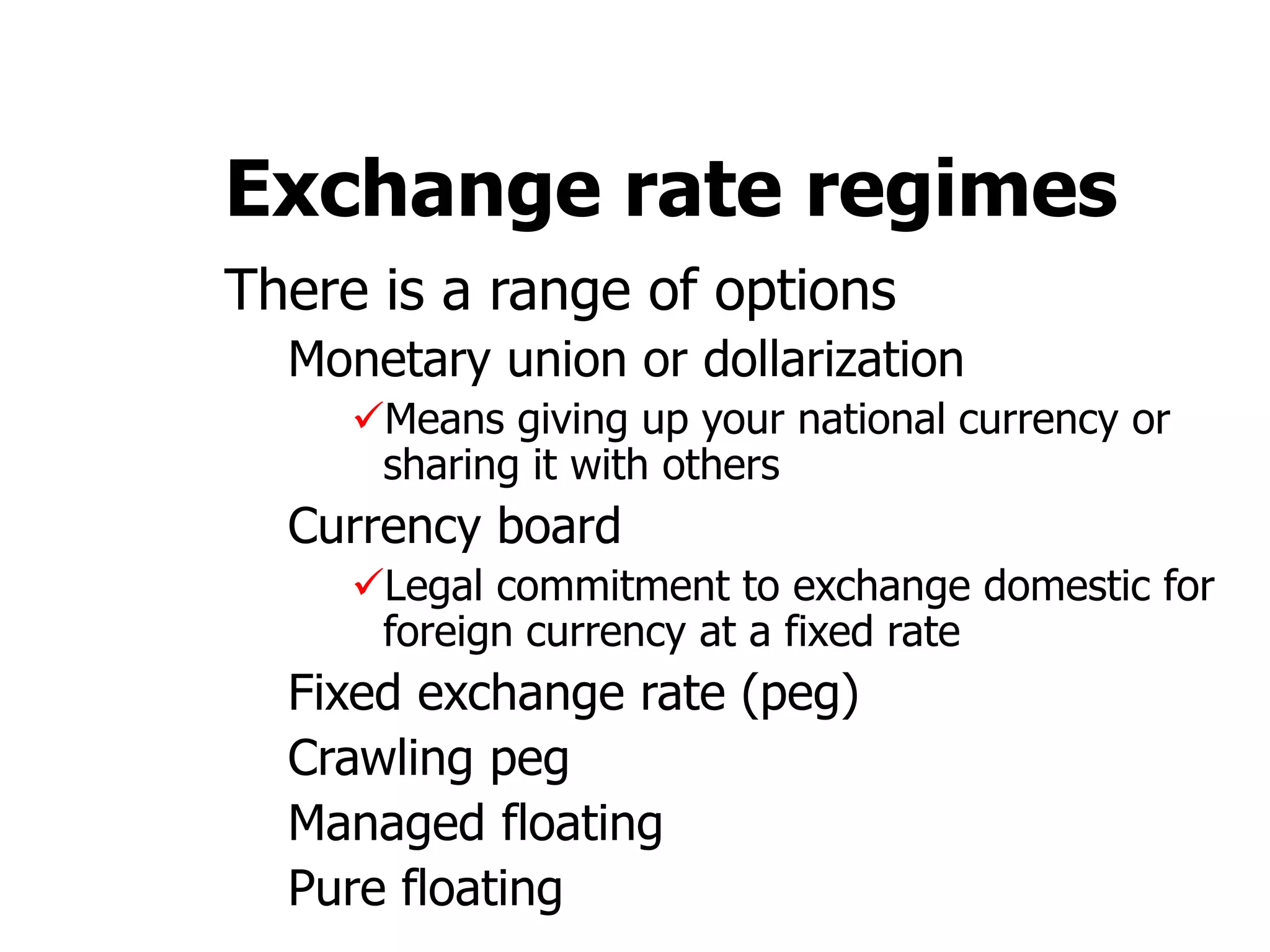 Exchange rate regimes and policies | PPT