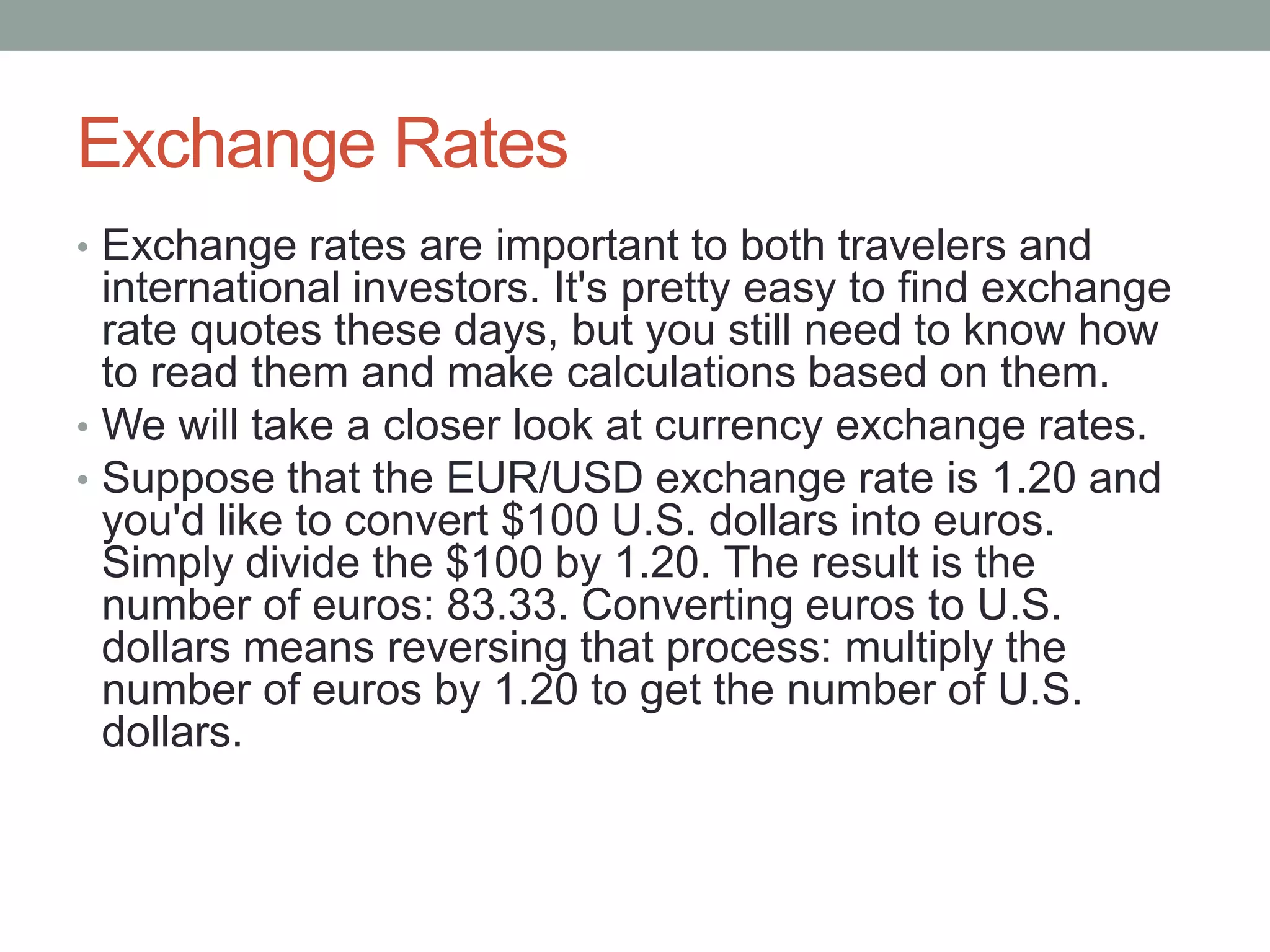 Exchange rates | PPTX