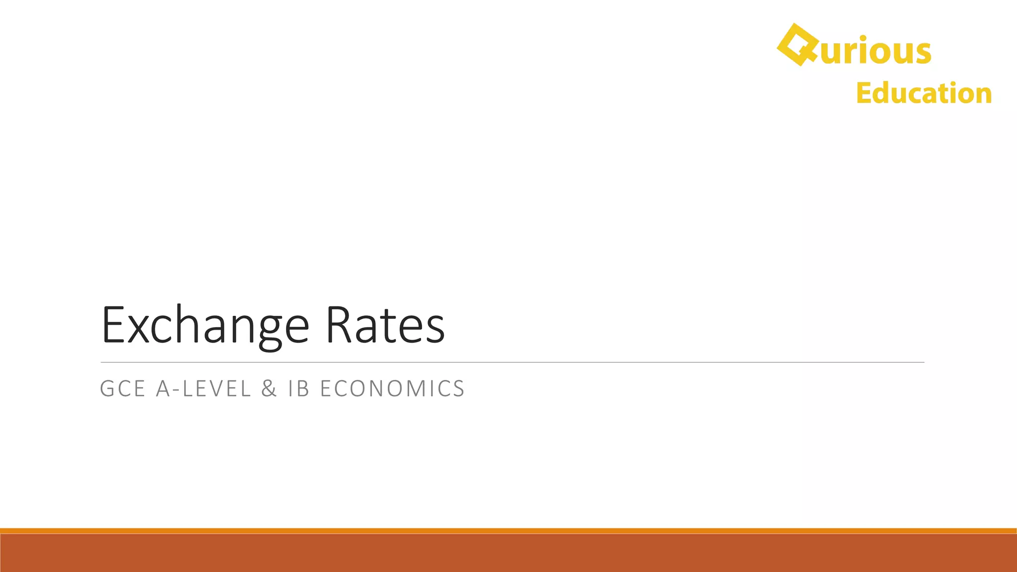 Exchange Rates Notes - A-level & IB Economics | PDF