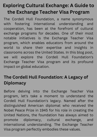 Exploring Cultural Exchange: A Guide to the Exchange Teacher Visa ...