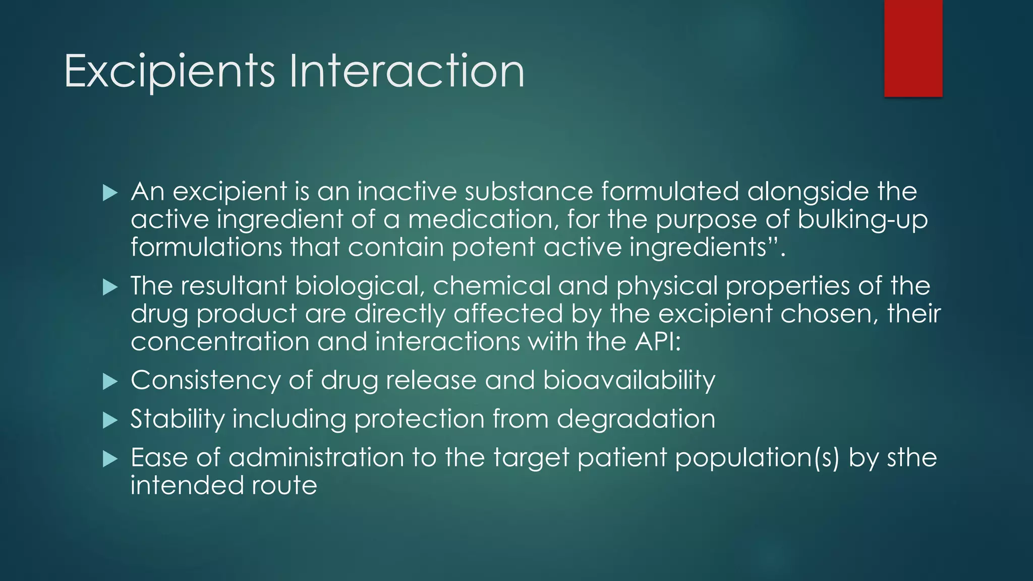 Excipient interaction sb | PDF