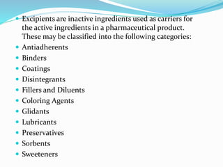 Excipients | PPTX