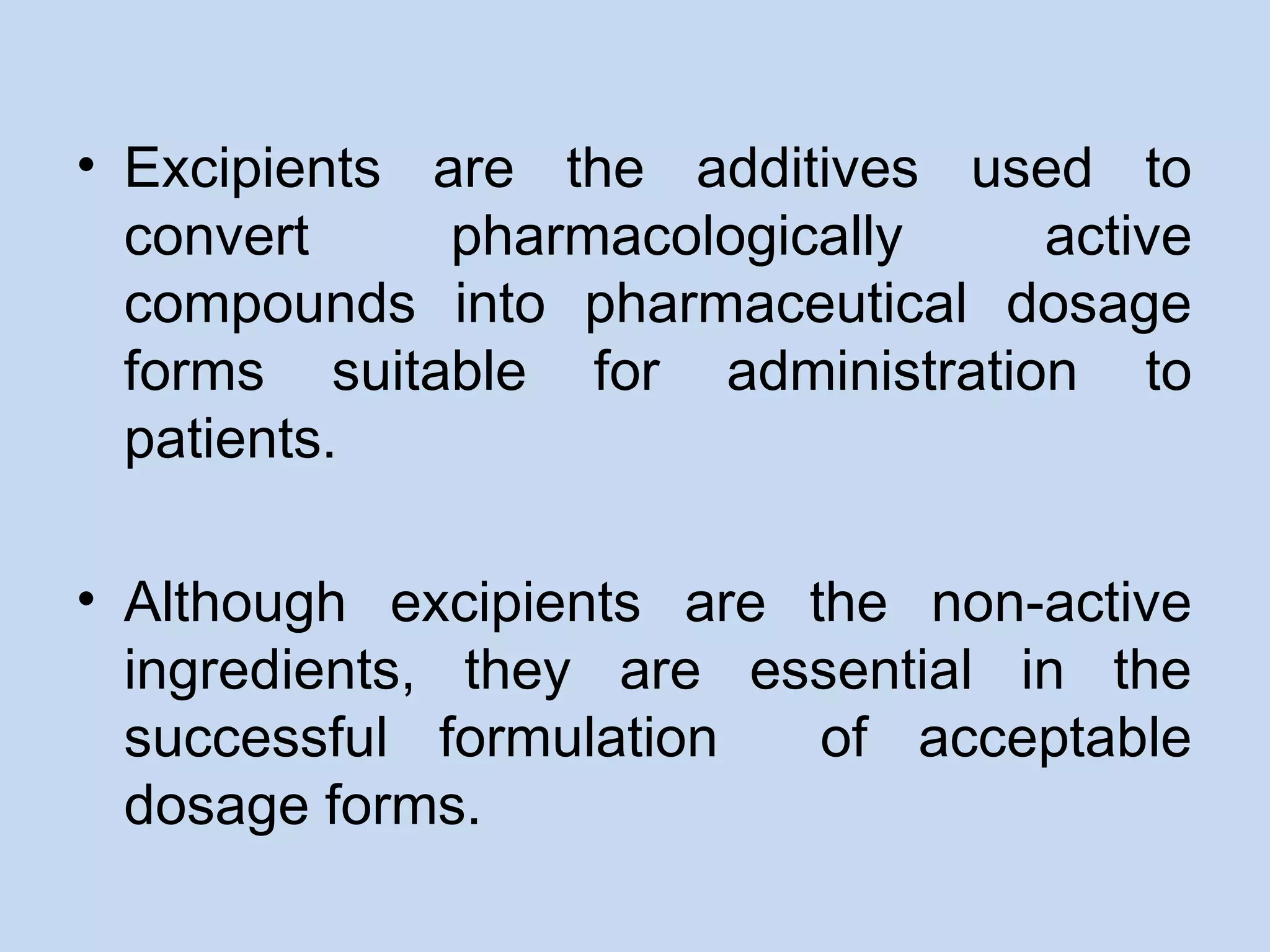 PHARMACEUTICAL EXCIPIENTS | PPT
