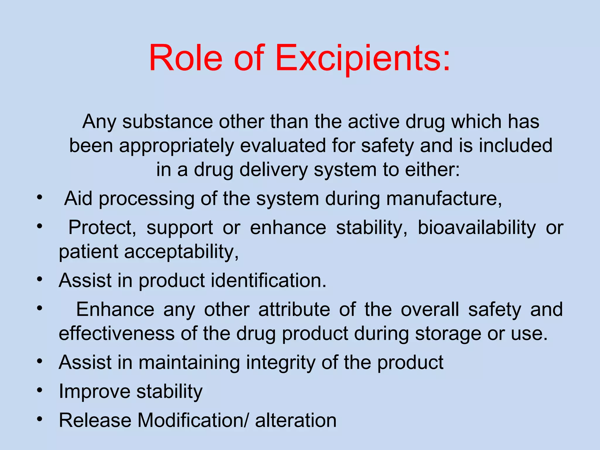 PHARMACEUTICAL EXCIPIENTS | PPT
