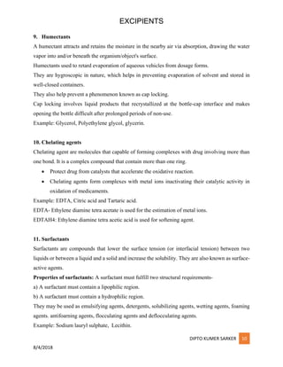 Pharmaceutical Excipients | PDF