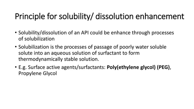 Excipients for solubility dissolution and permeation enhancement | PPT Excipients for solubility dissolution and permeation enhancement | PPT