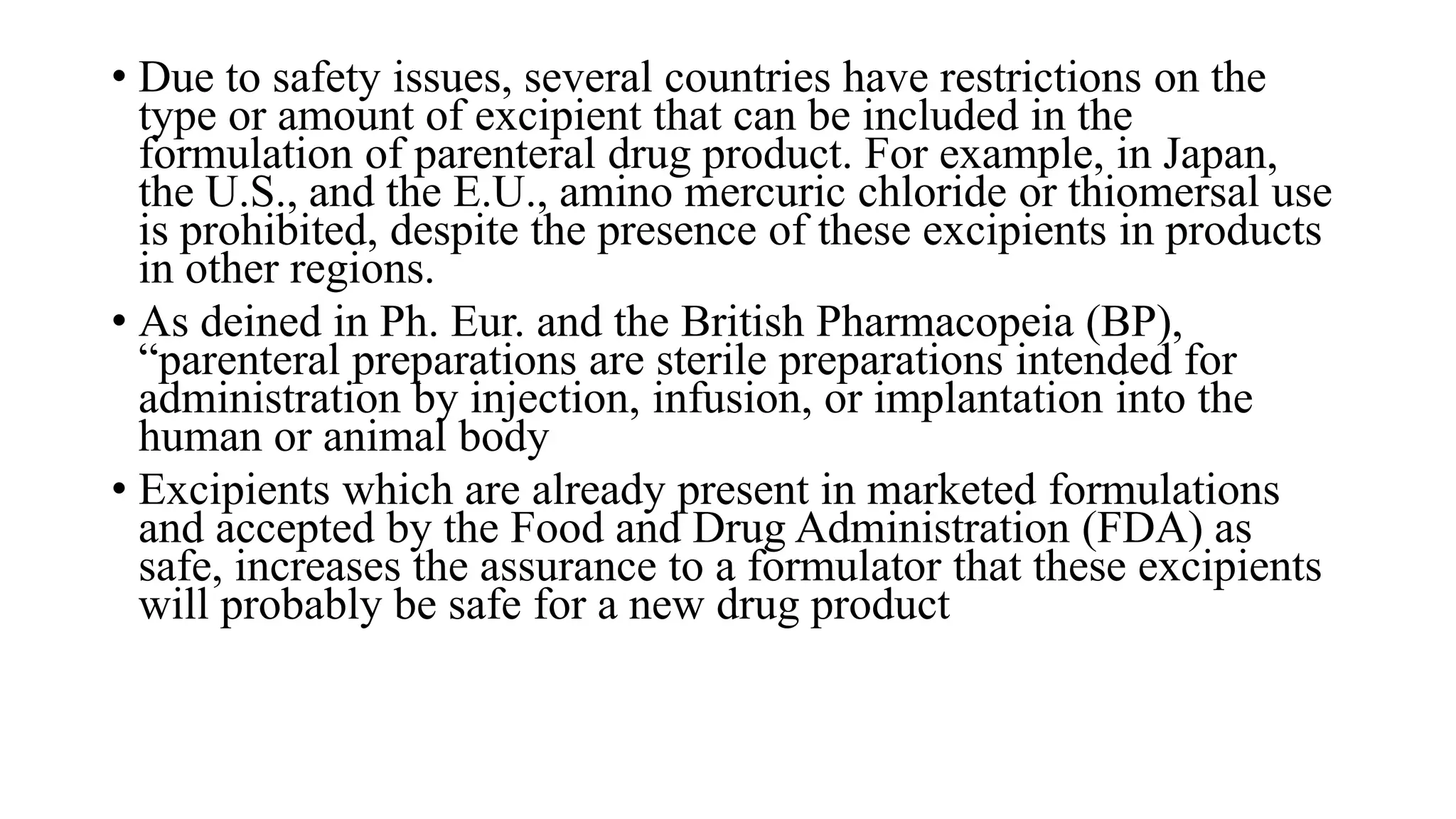 EXCIPIENT USED IN PARENTRALS AND AEROSOLS.pptx