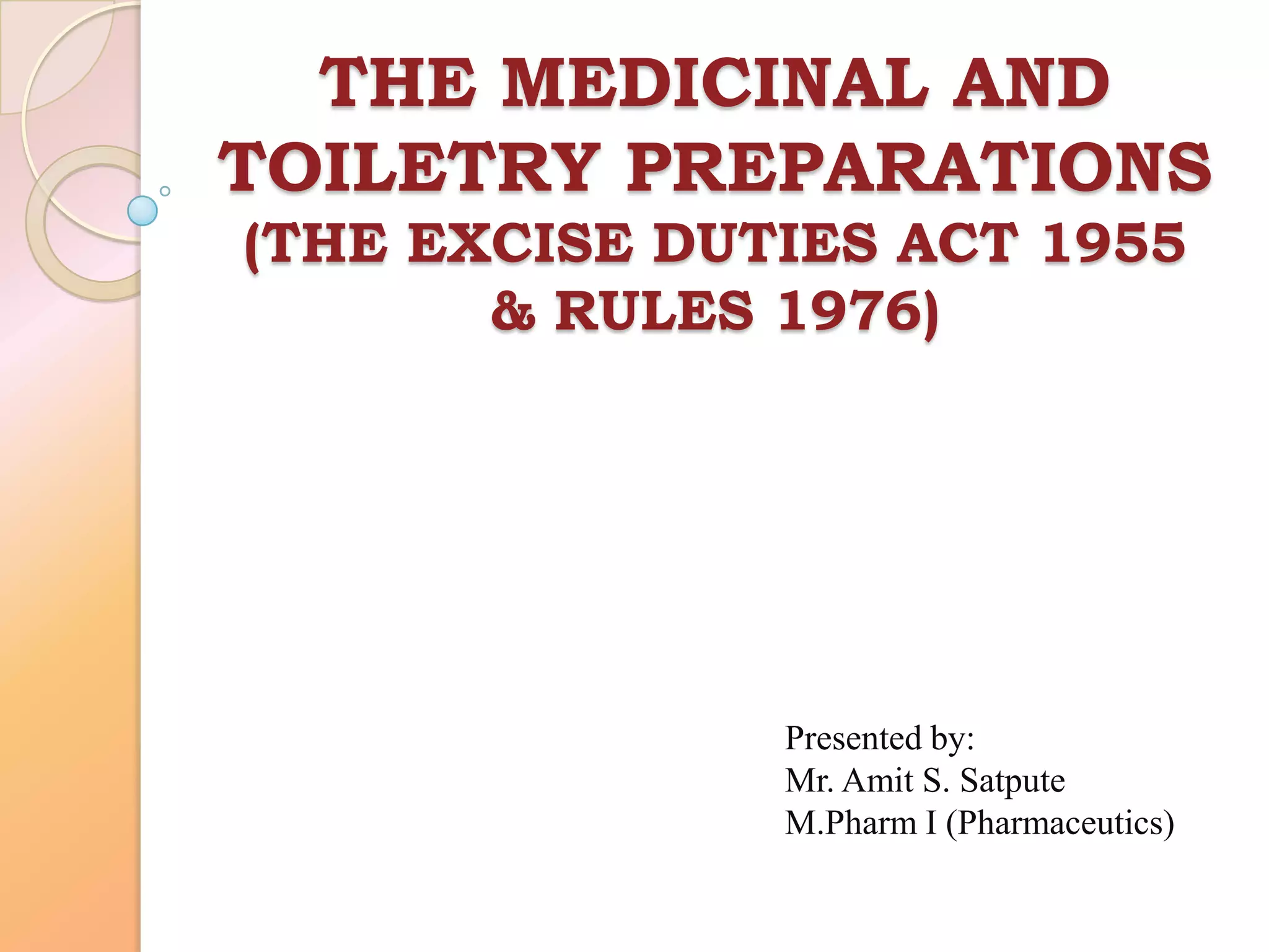 Excise duties act | PPTX