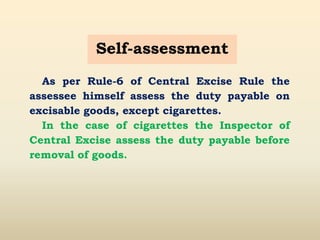 Excise duty assessment | PPTX