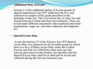 Excise duty sagar 12mt07ind016 | PPTX | Commodities | Economy