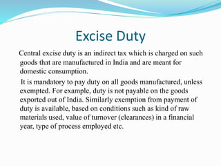 Excise duty sagar 12mt07ind016 | PPTX | Commodities | Economy