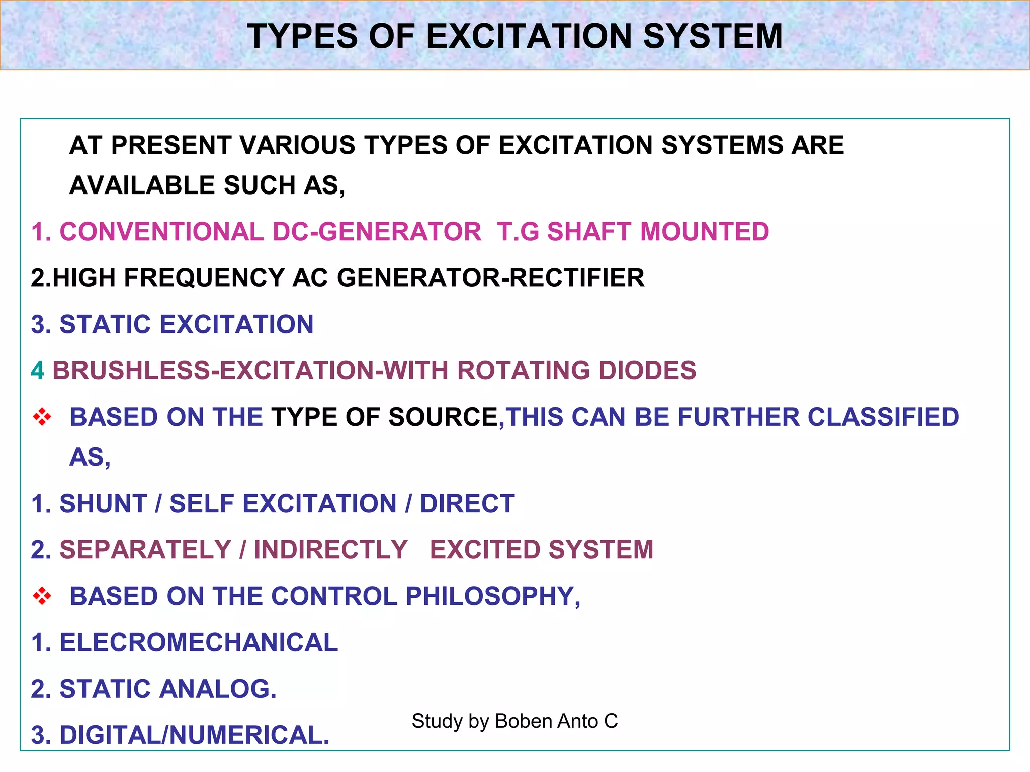 Study on Excitation system in Power sector | PDF