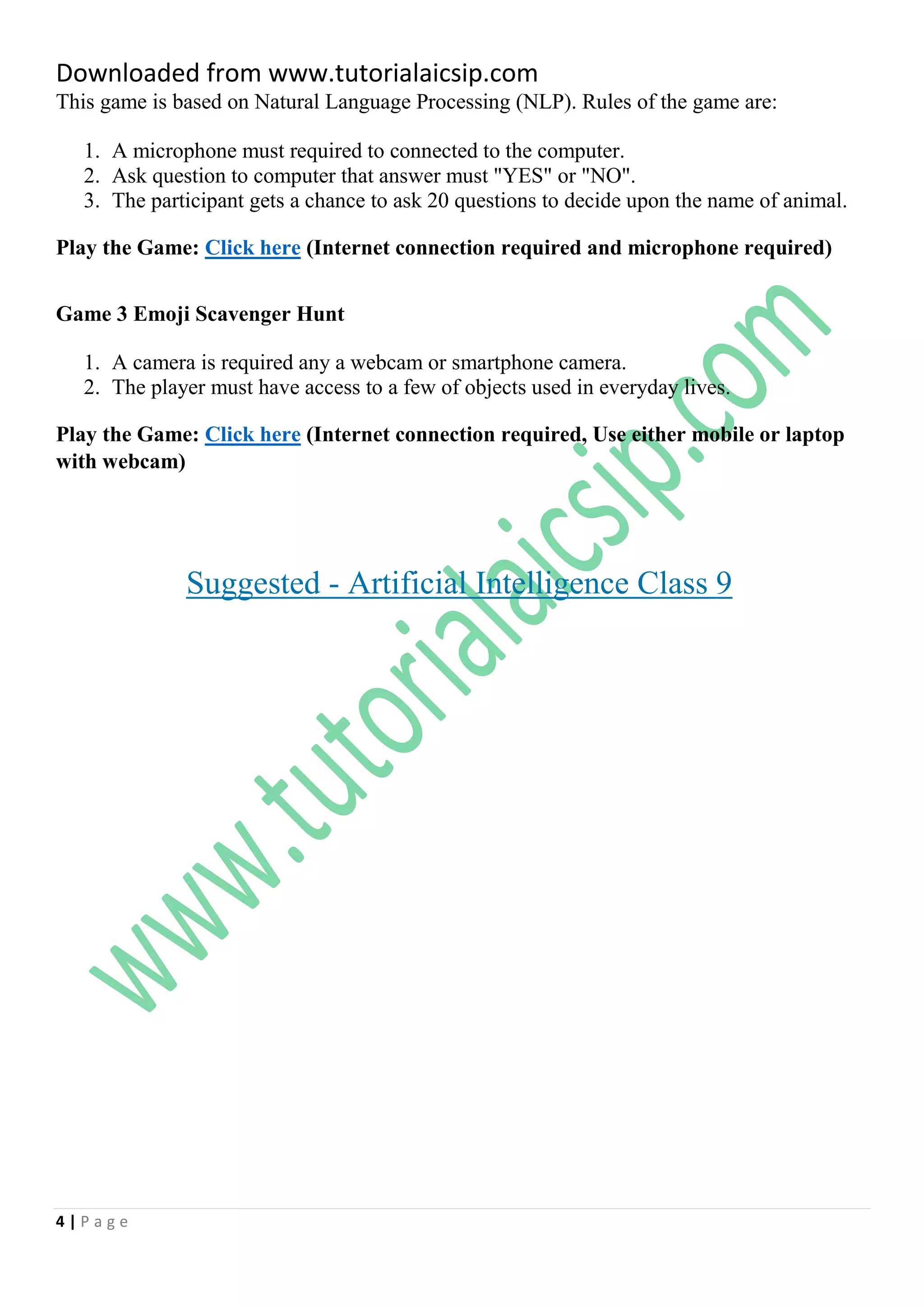 Excite artificial intelligence Class 9 | PDF | Artificial Intelligence ...