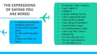 Saying You are Excited, Bored and Calming - Expressions | PPT