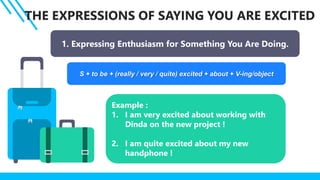 Saying You are Excited, Bored and Calming - Expressions | PPTX