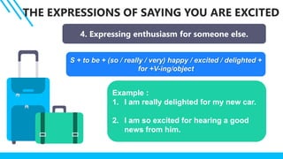 Saying You are Excited, Bored and Calming - Expressions | PPTX