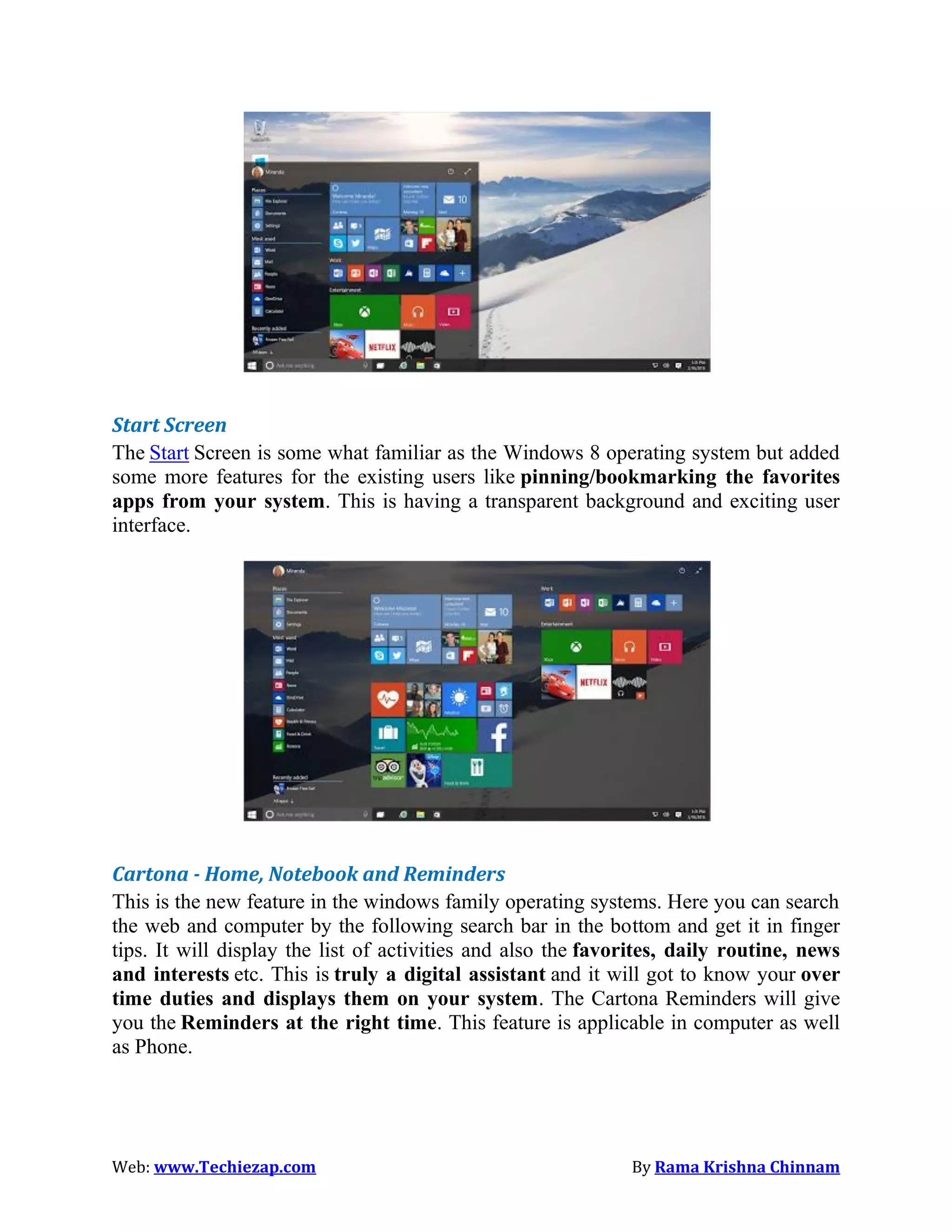 Exciting features of windows 10 operating system | PDF