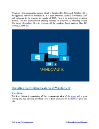 Exciting features of windows 10 operating system | PDF