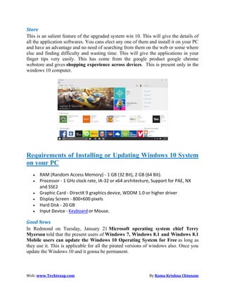 Exciting features of windows 10 operating system | PDF