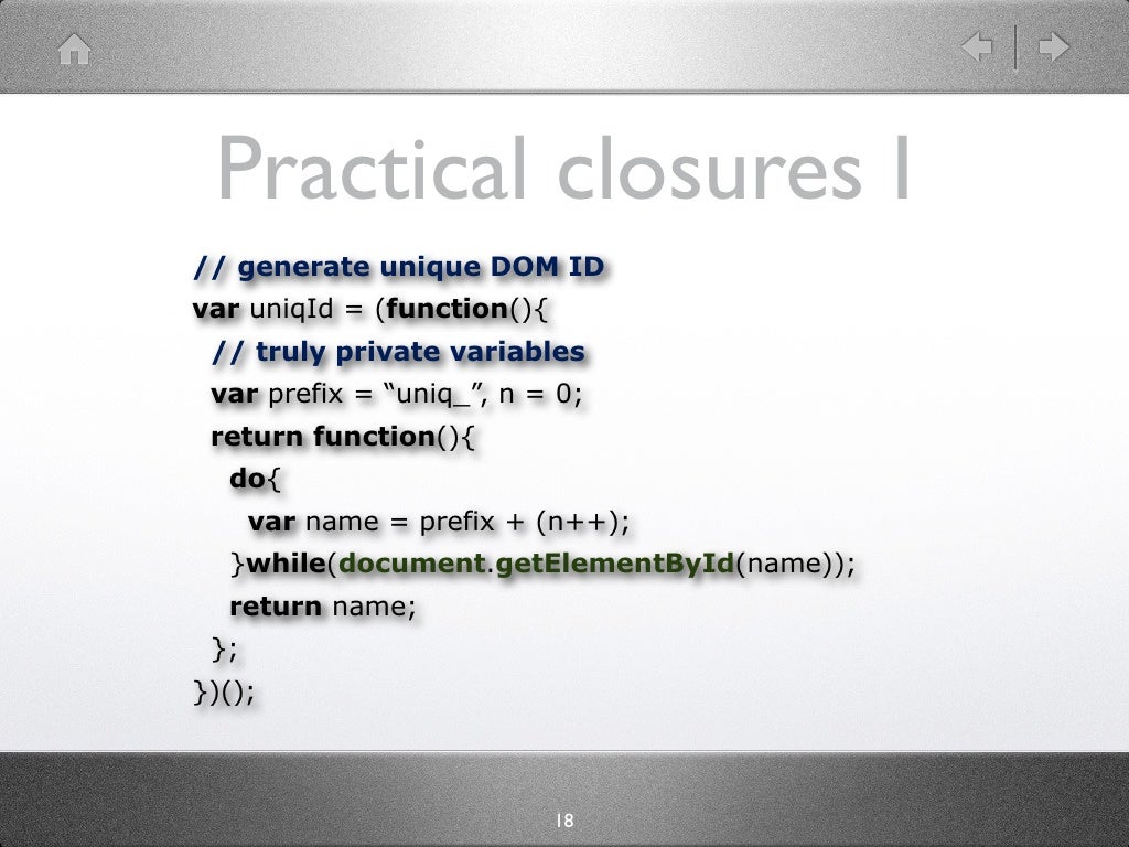 Practical closures I // generate