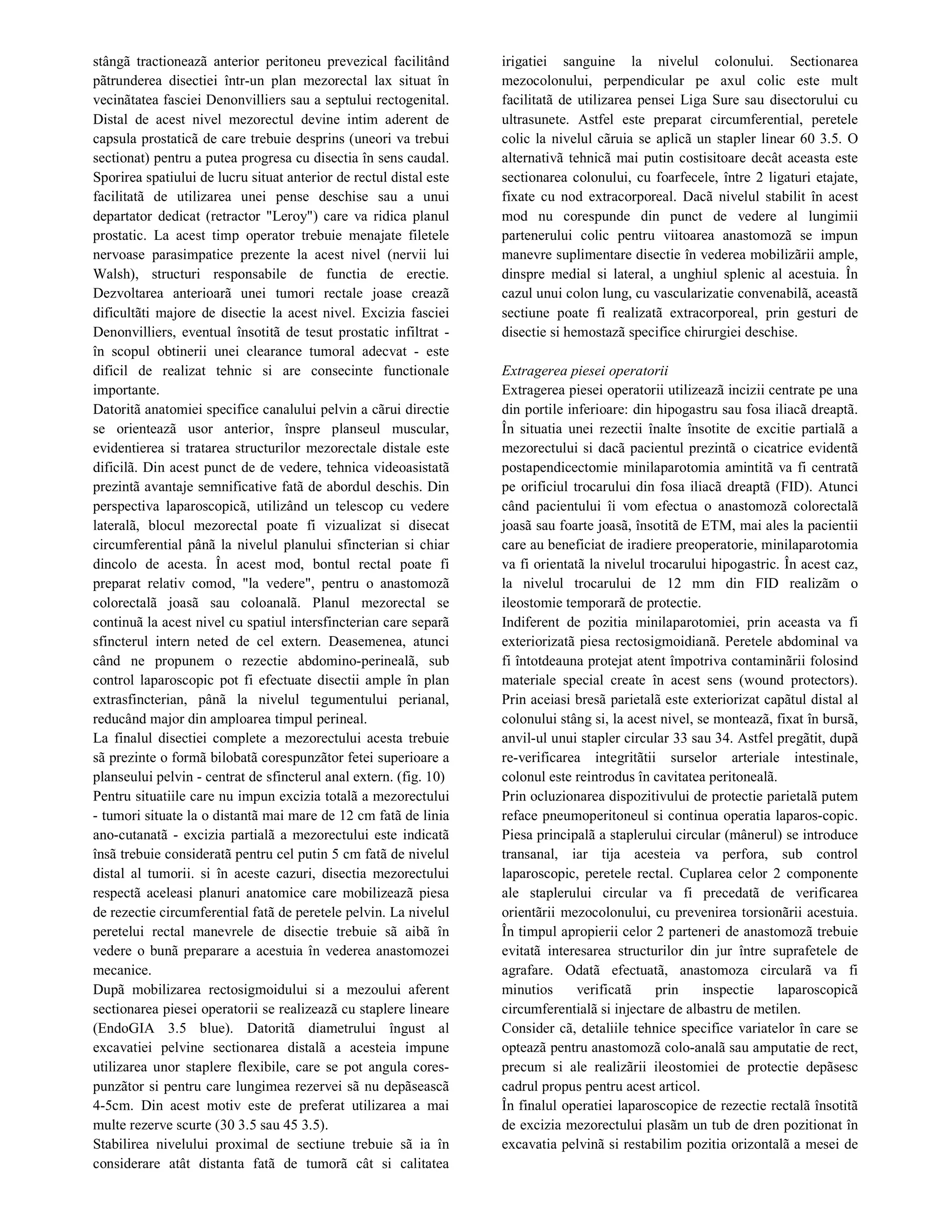 Excizia totala a mezorectului prin abord laparoscopic | PDF